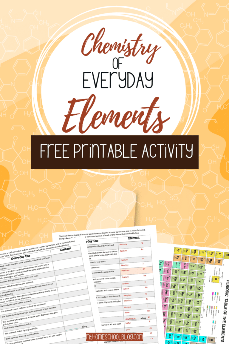 Everyday Elements Printable - The Homeschool Scientist