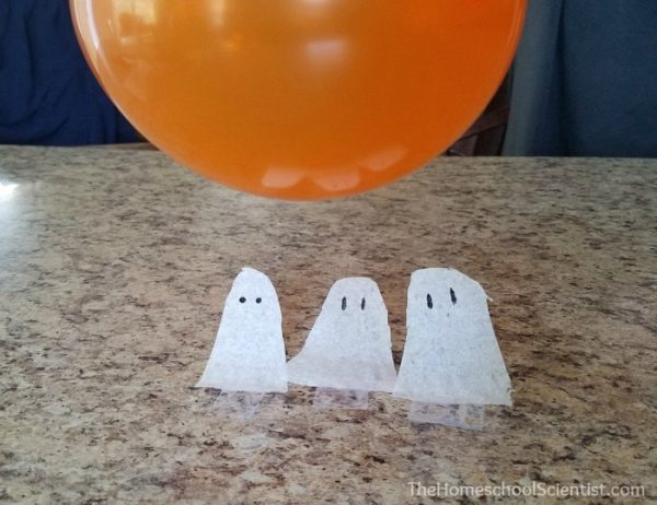 Halloween Science: Static Electricity Ghosts - The Homeschool Scientist