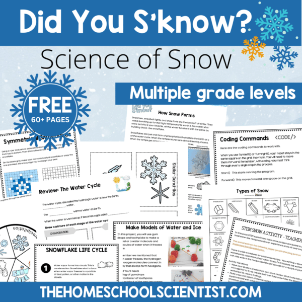 Snowflake Science with Printable - The Homeschool Scientist