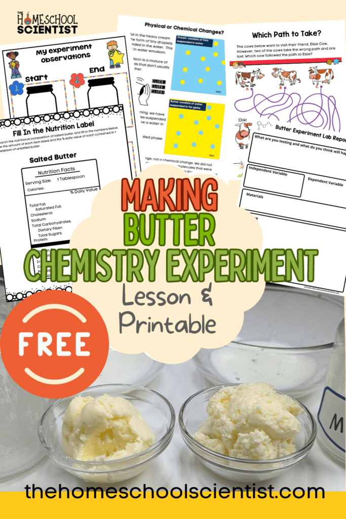 Making Butter in a Jar Science Experiment with Worksheets - The ...
