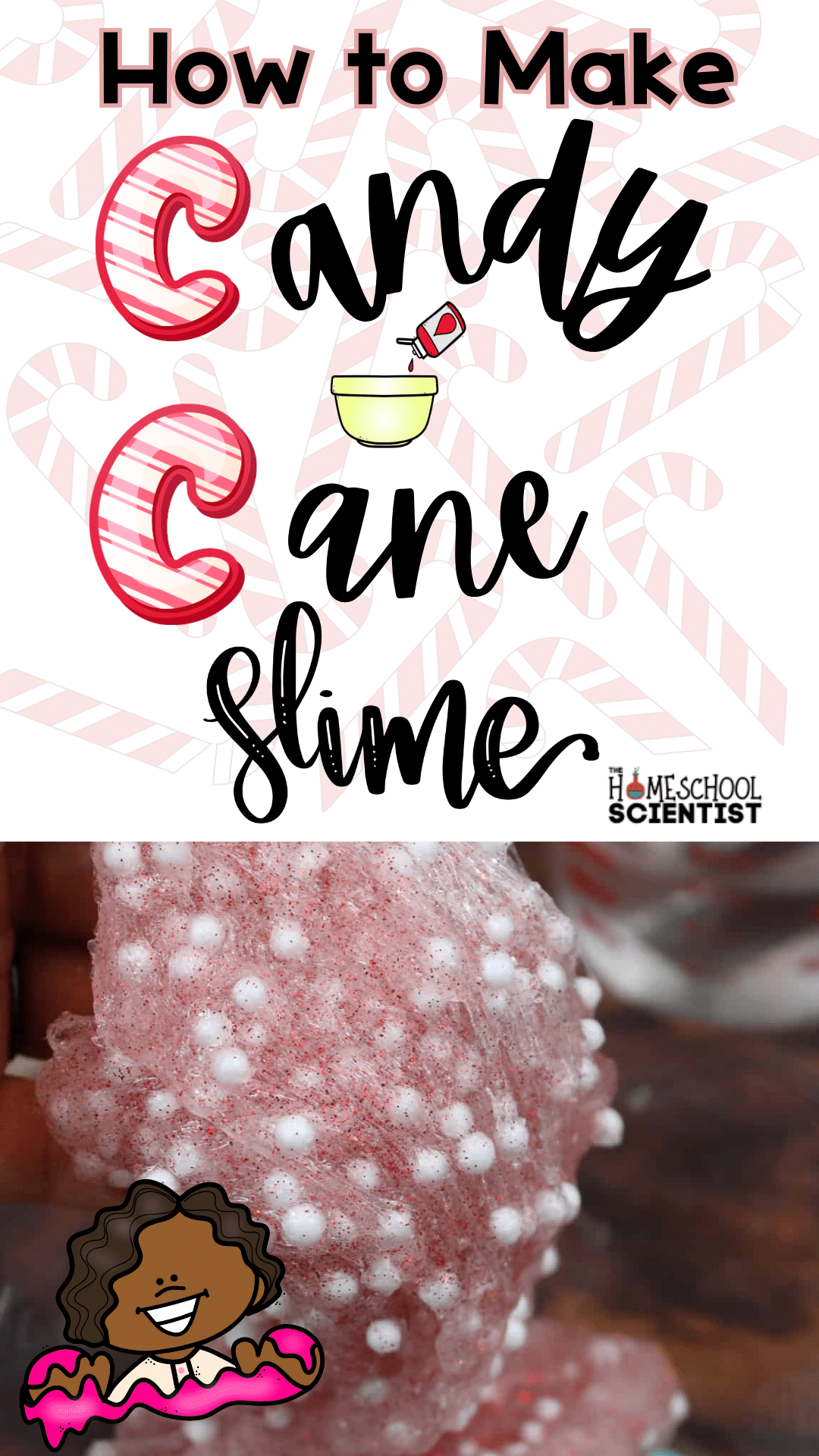 How to Make Candy Cane Slime (Floam) - The Homeschool Scientist
