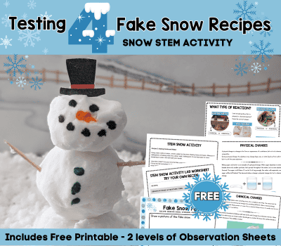 Fun & Easy Snow STEM Experiment for Kids: Testing 4 Fake Snow Recipes ...