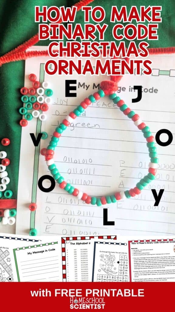 Binary Code Christmas Ornaments - The Homeschool Scientist
