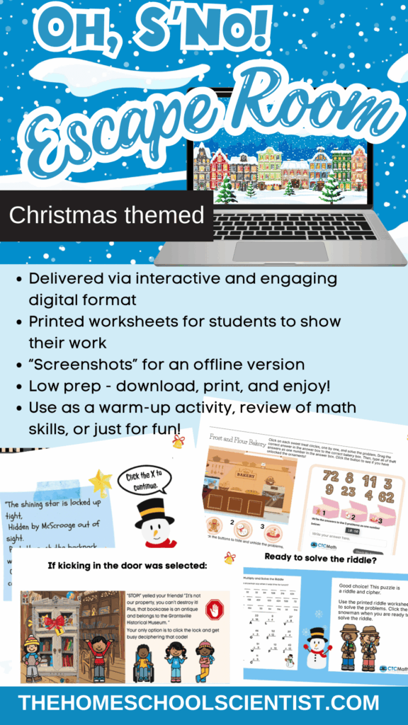 Christmas Escape Room for Kids - The Homeschool Scientist
